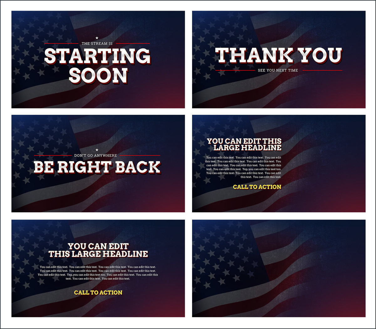 Liberty Live Patriotic Overlay Template for StreamYard, OBS, and More ...